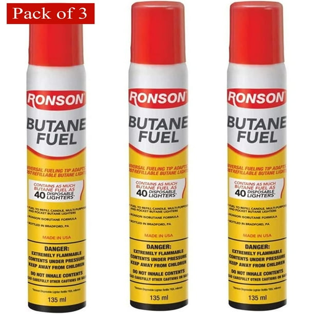 Ronson Lighter Butane Refill 135ml (Pack of 3) - Walmart.ca