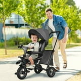 INFANS 7-in-1 Toddler Tricycle, Folding Baby Push Stroller, Rotatable ...