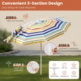 6.5 ft Beach Umbrella with UPF50+ Sun Protection, Push-Button Tilt ...