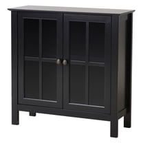 Glass Door Accent & Display Cabinet, Black - Walmart.com