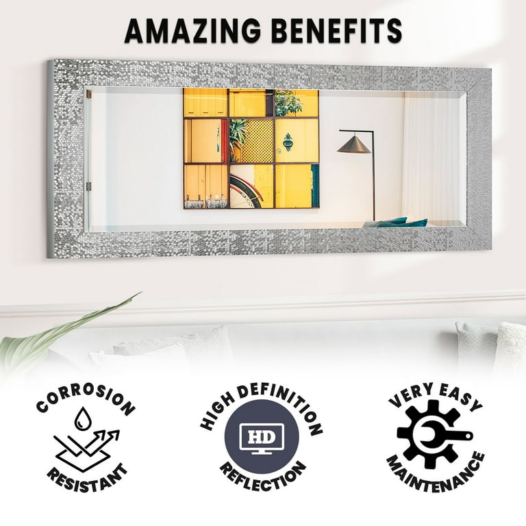 Naomi Home Large Full Body Bedroom Mirror, Mosaic Style, Big Naomi Home Large Full Body Bedroom Mirror, Mosaic Style, Big