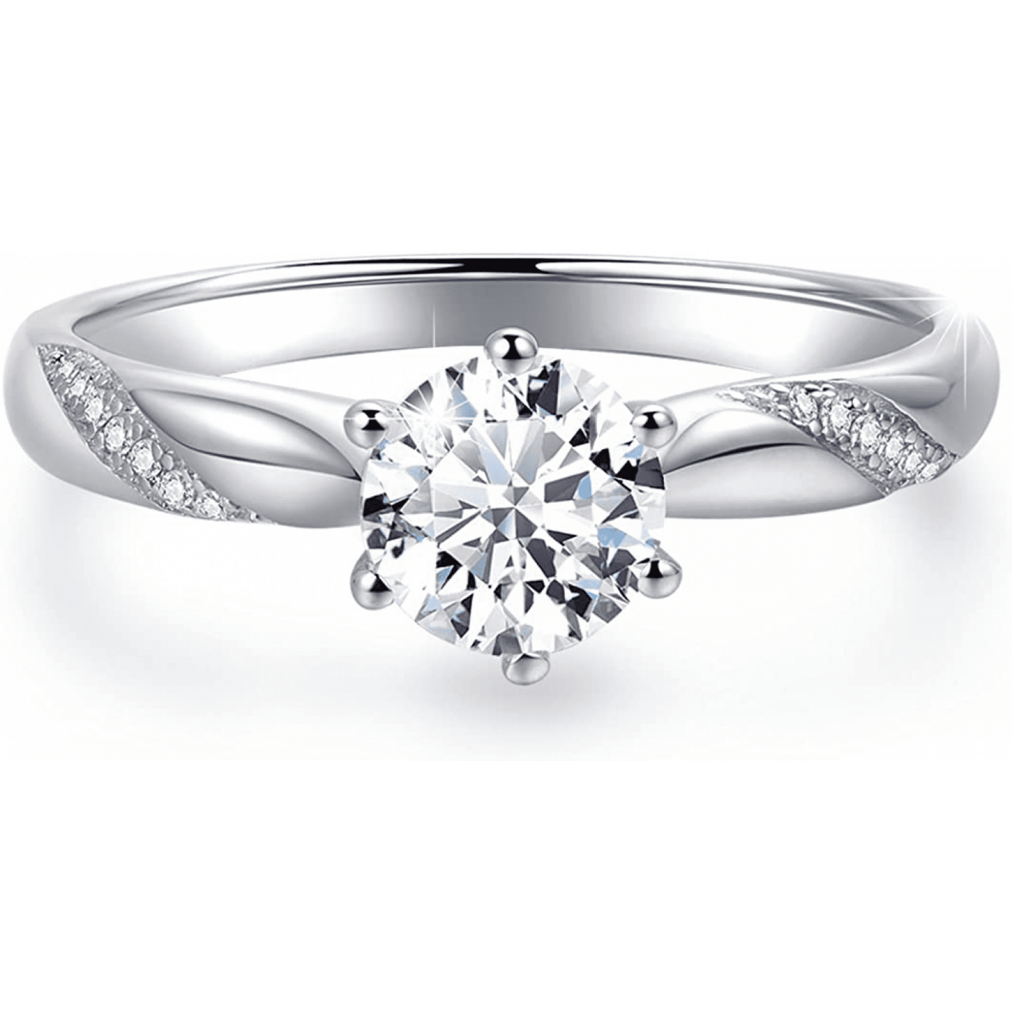 Click here for Xycca Engagement Ring White Gold Plated Sterling S... prices