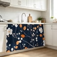 Orange Flower Cabinet Curtains for Shelves, White Spring Pastoral ...