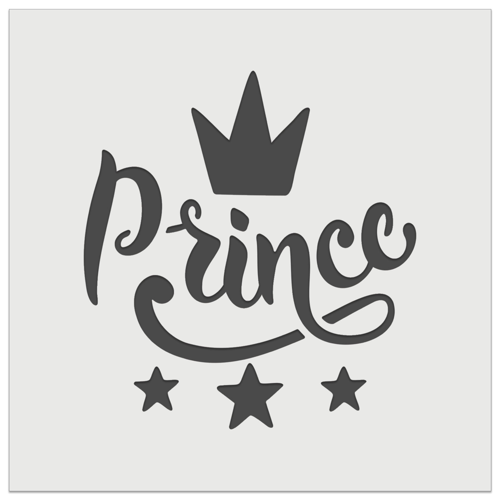 Prince Cursive with Crown and Stars DIY Cookie Wall Craft Stencil - 3.5 ...