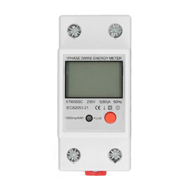 LCD Display Energy Meter,White 2P LCD Display LCD Electric Energy ...