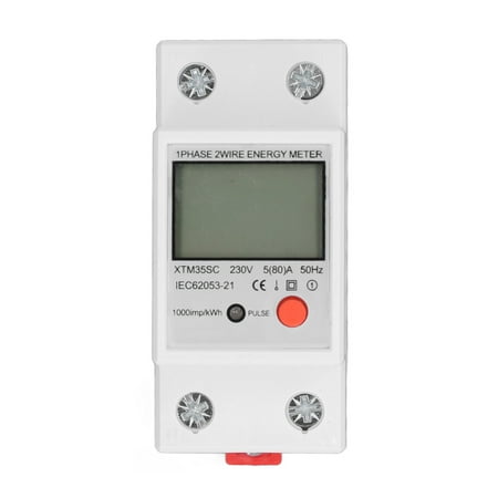 LCD Display Energy Meter,White 2P LCD Display LCD Electric Energy ...