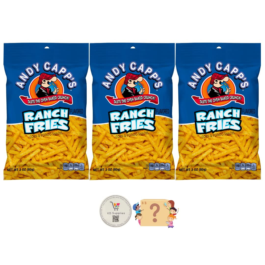 Andy Capps Flavored Corn And Potato Snack Fries 3 Oz Pack Of 3 Bonus