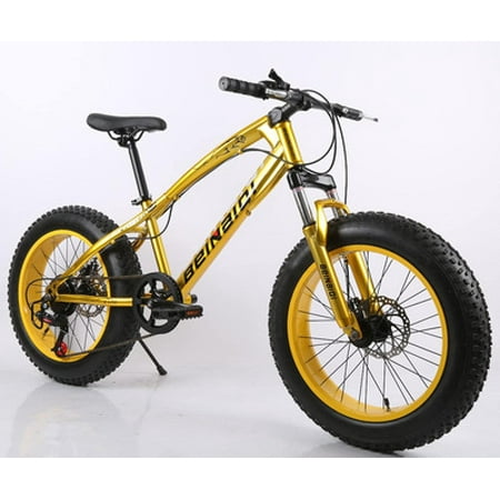 Men's Fat tire Mountain Bike, 26/20 inch Wheels, 7-Speed, disc Brake ...