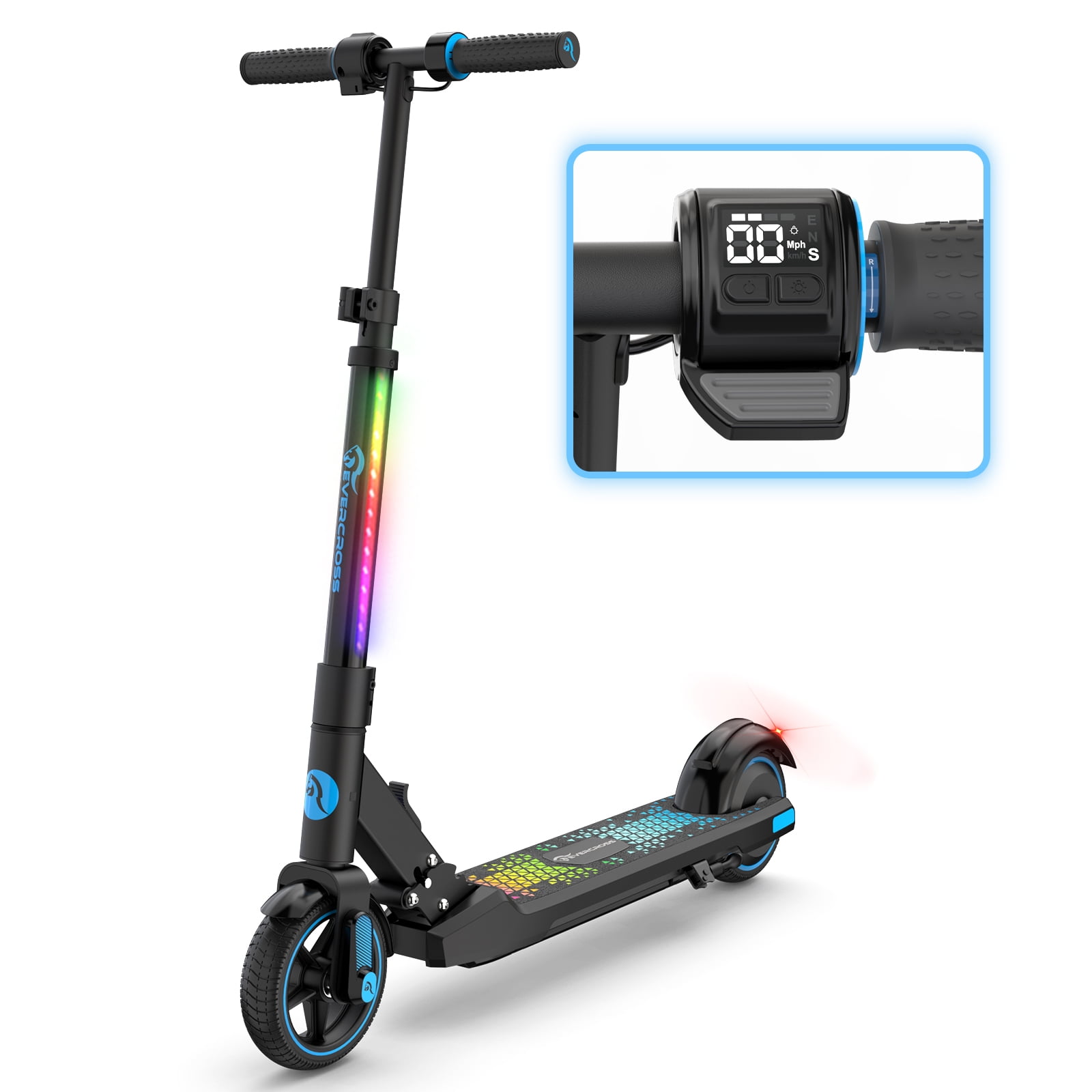 EVERCROSS EV06C Electric Scooter for Kids, Ages 6-12, up to 9.3 MPH & 5 ...