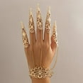 1pc Gothic Flower Iron Finger Ring Bracelets for Women Golden 6 1/4 ...