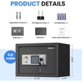0.6 cubic foot safe with digital keypad lock and key, home safe for ...