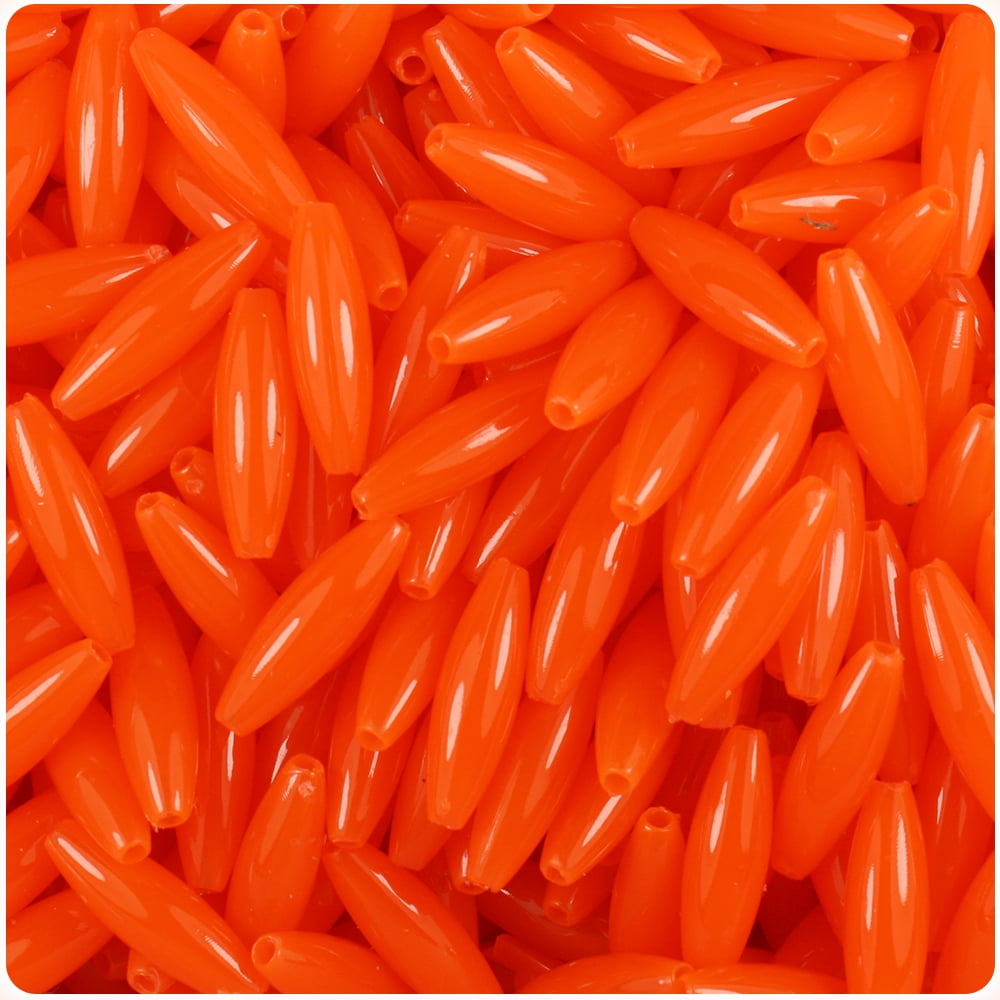 BeadTin Tangelo Neon Bright 19mm Spaghetti Craft Beads (150pcs ...