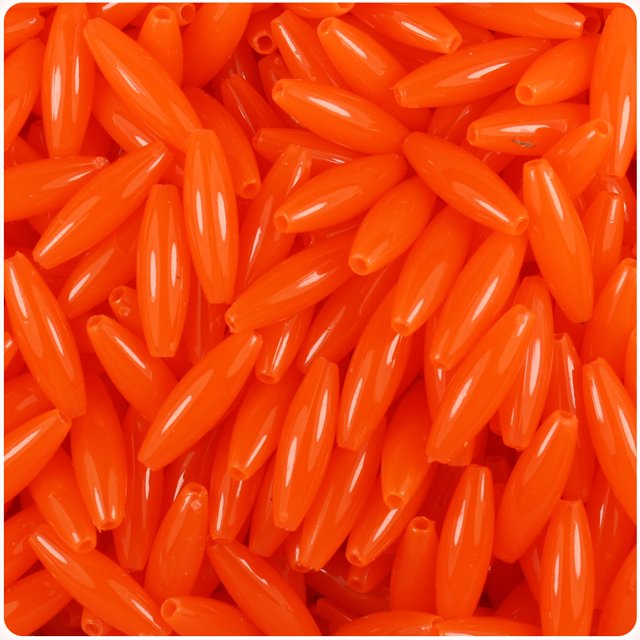 BeadTin Tangelo Neon Bright 19mm Spaghetti Craft Beads (150pcs ...