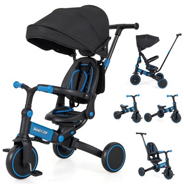 AILEEKISS Foldable Kids' Tricycle Stroller, 8 in 1 Toddler Bicycle ...