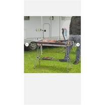 "Outsunny 28"" Large Outdoor Stainless Steel Portable Folding Charcoal BBQ Grill Set" - Walmart.com