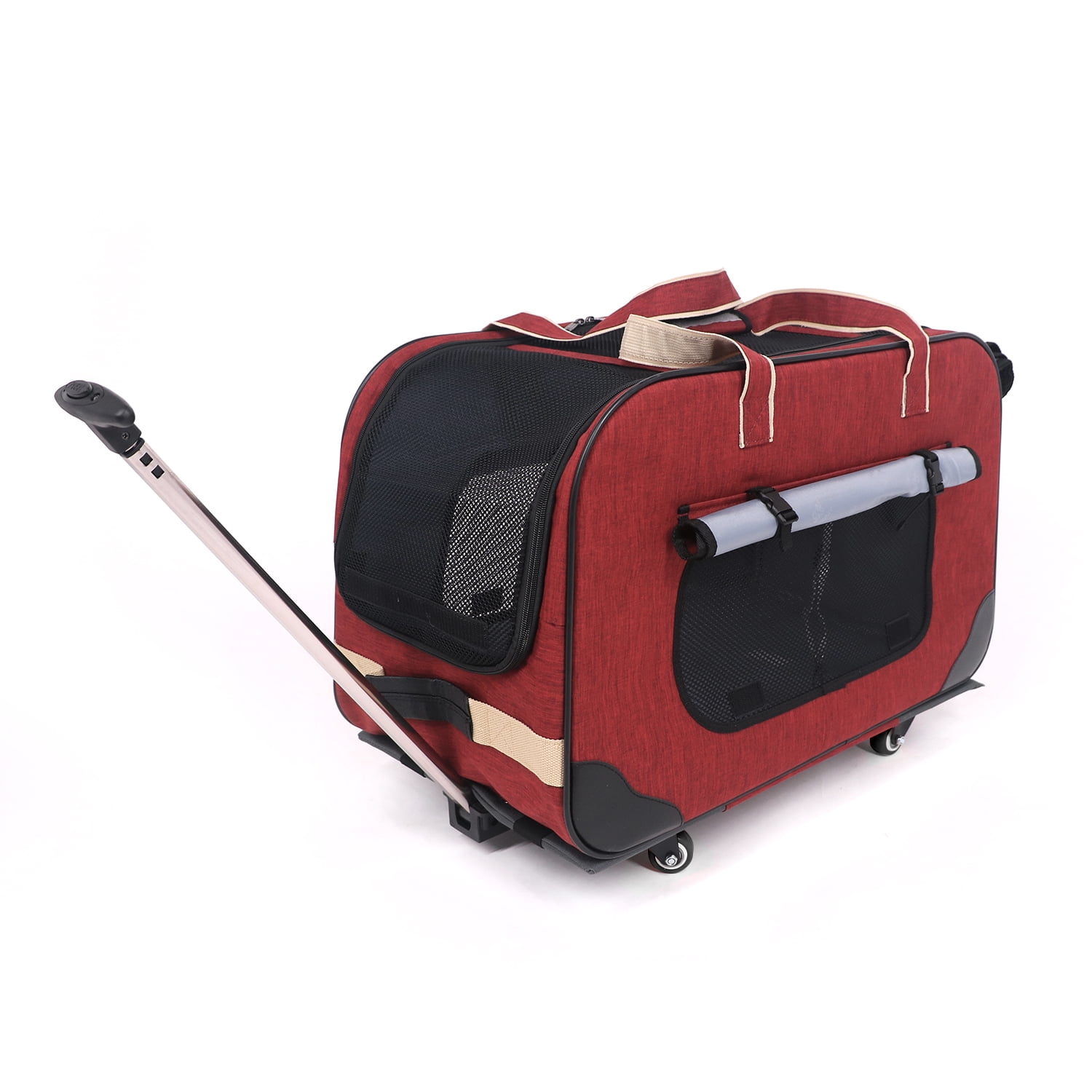 ELEGX Pet Rolling Carrier with Wheels for Up to 35 LBS,with Durable ...