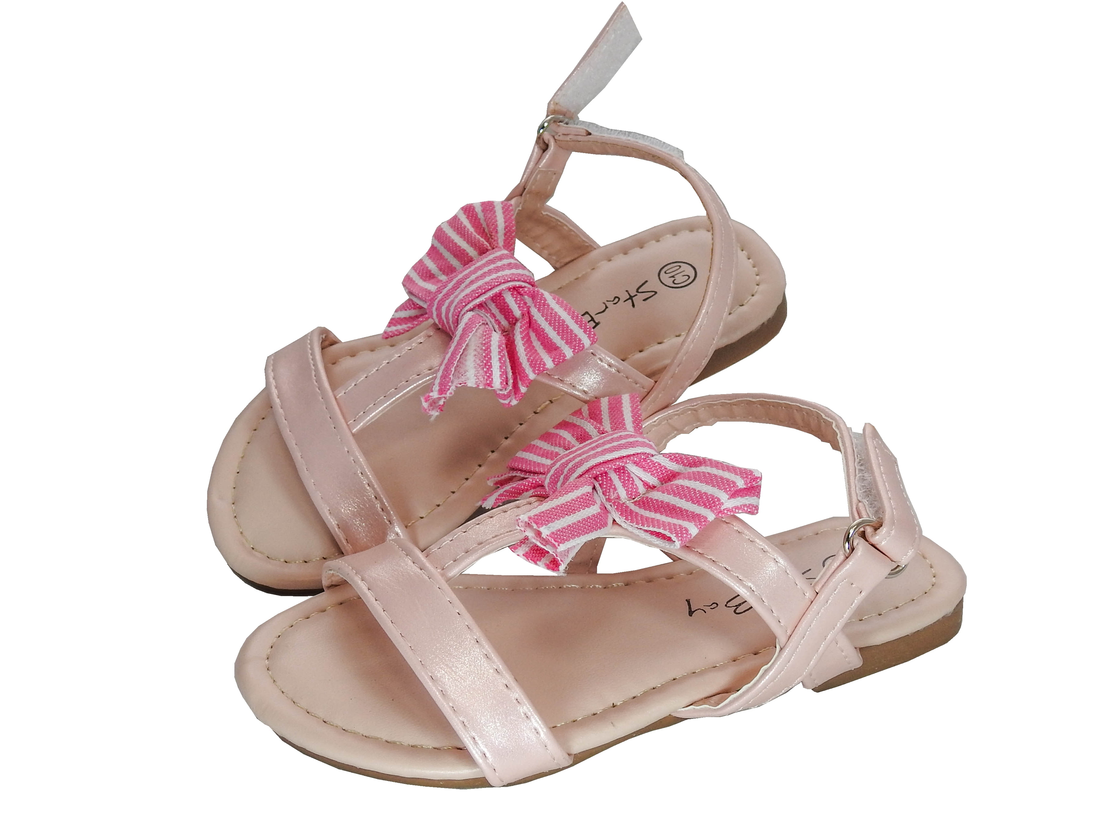 Starbay Little Kids Pink Princess Sandals with Striped Bow - Walmart.com