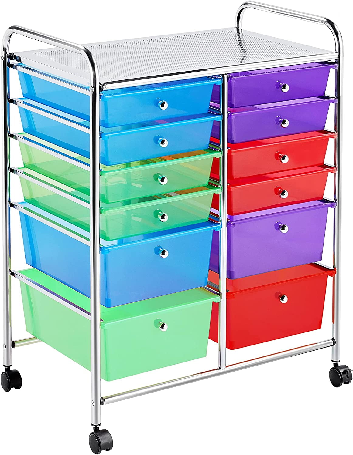 12 Drawers Rolling Storage Cart Multipurpose Movable Organizer Cart ...
