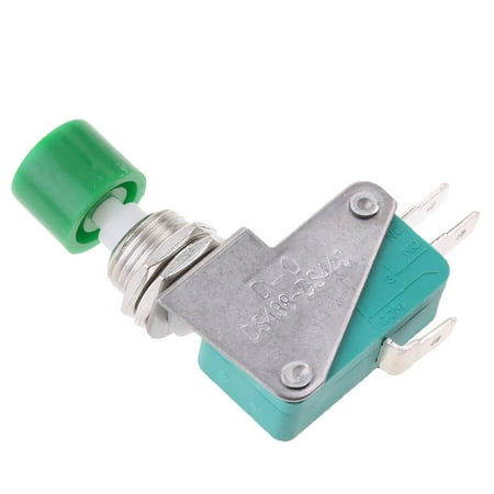AC 125V / 250V 15A SPDT Momentary Push Button Microswitch DS438 Green ...