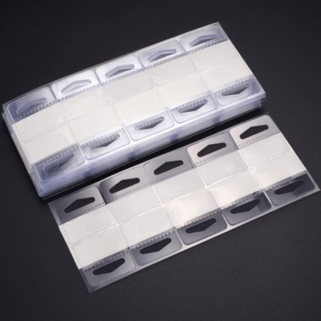 300 Pieces Adhesive Hanging Tags 1-1/2 by 1-1/2 inch Slot Hole Display ...