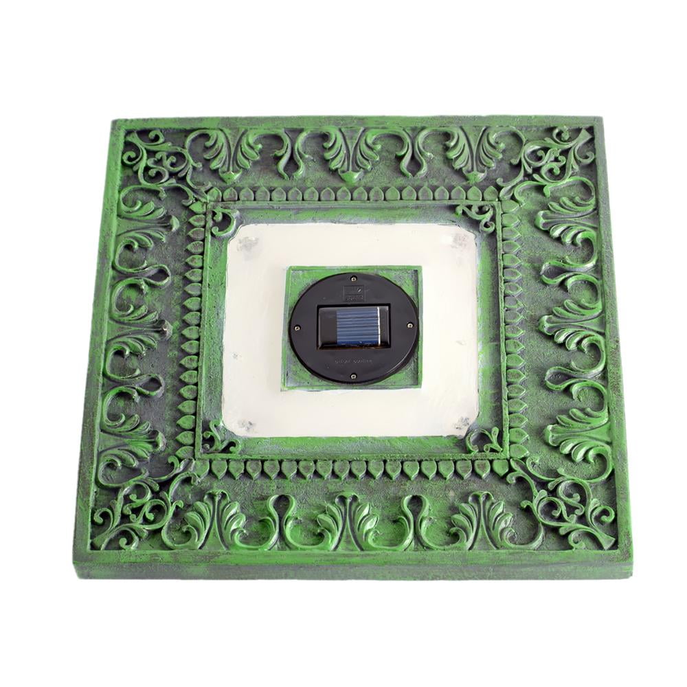Homebrite Set Of 3 Solar Power Square Garden Green Stepping Stones ...