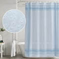 66x72 Inch Shower Curtains for Bathroom, Light Blue Grid Fabric Bath ...