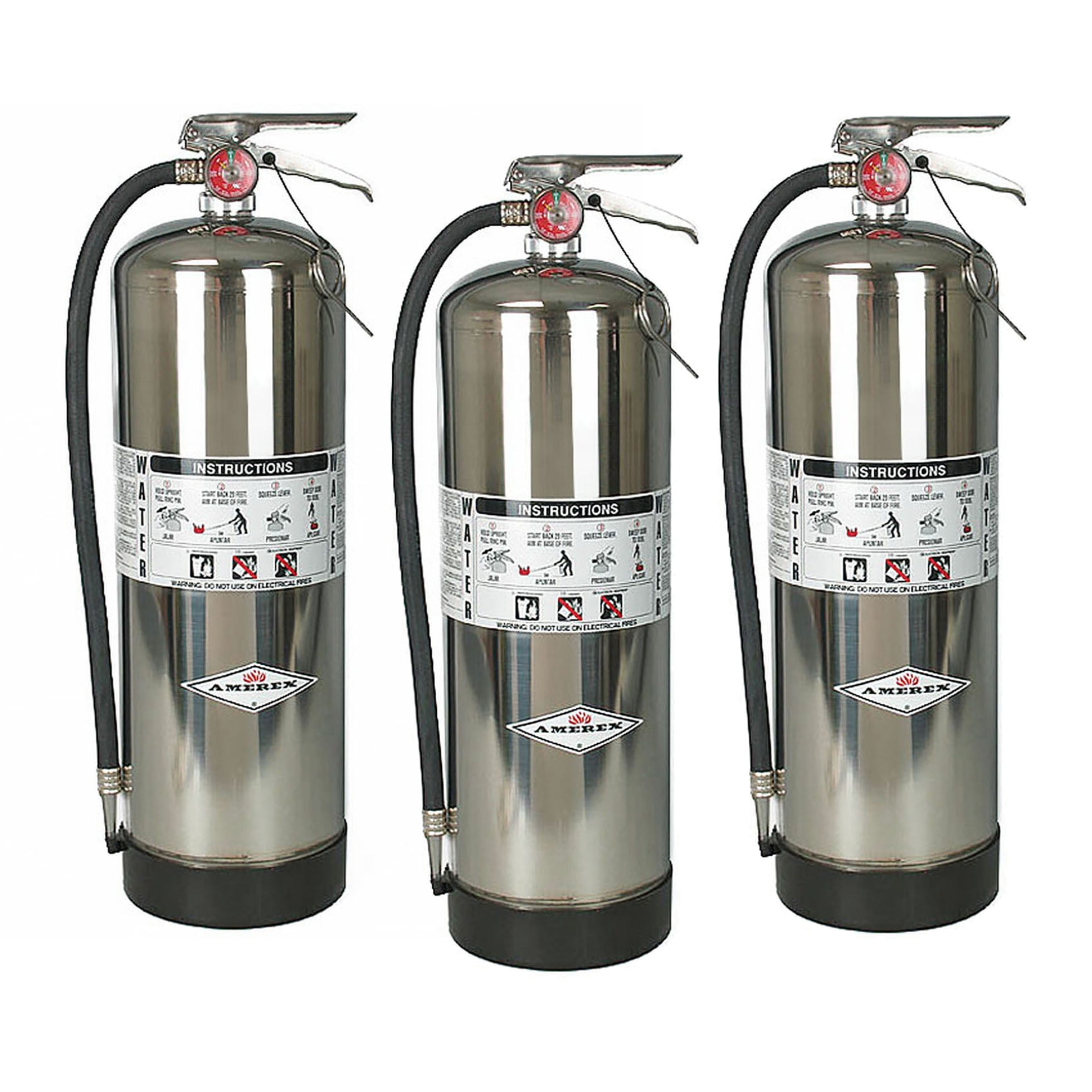 Amerex 240, 2.5 Gallon Water Class A Fire Extinguisher - 3 Pack ...