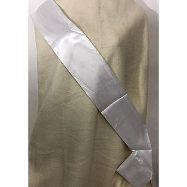 White Satin Sash 33" x 4" (Each) - Walmart.com
