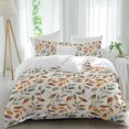 4 Piece Duvet Cover Set Cal king, Rustic Colorful Leaves Plants Soft ...