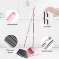 Broom and Dustpan Combo Set, Long Handle Standing Dust Pan with Comb ...
