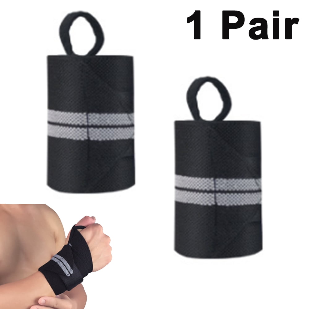 Weightlifting Wrist Wraps - 1 Pair with Heavy-Duty Thumb Loop Support ...