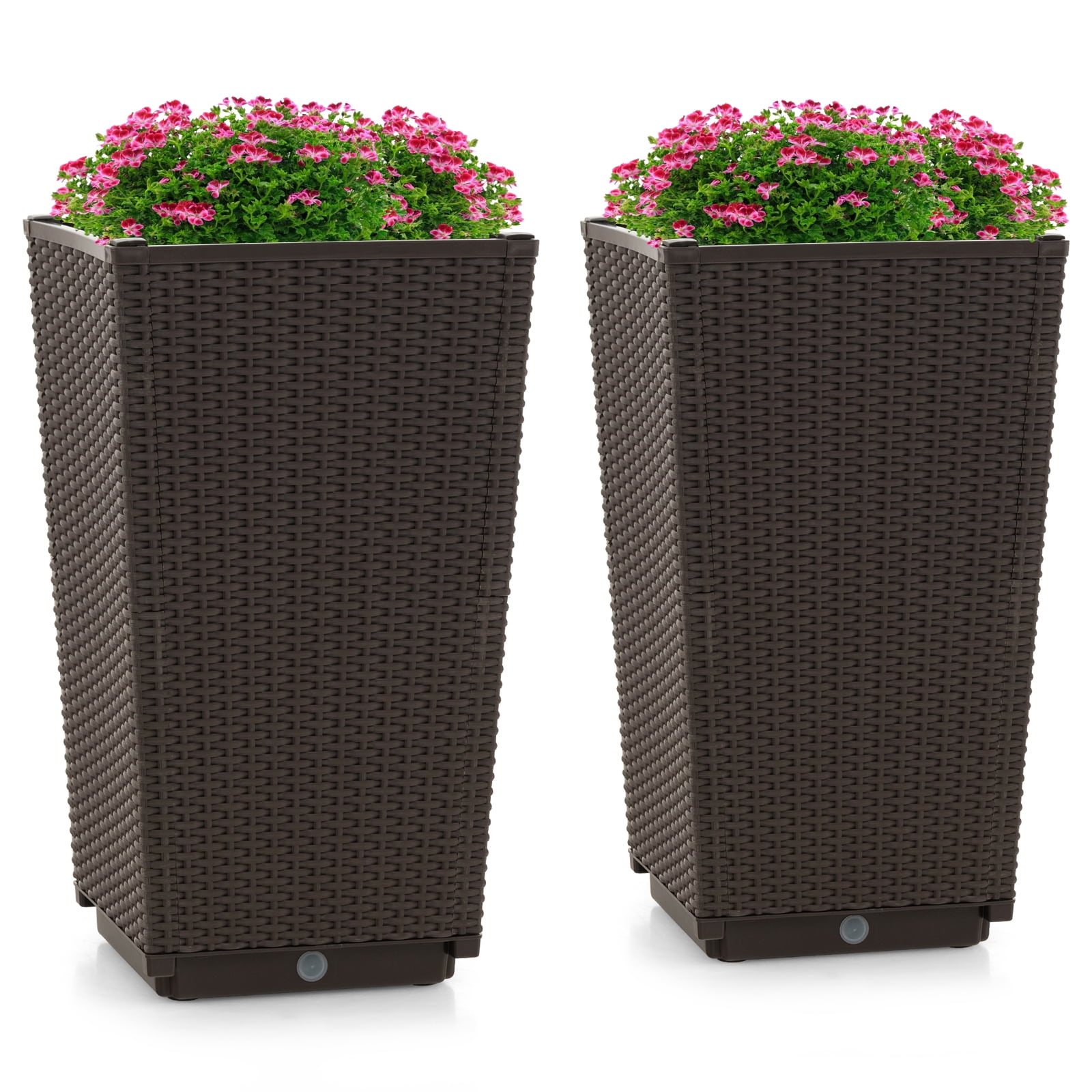 Click here for Costway 2pcs Outdoor Wicker Flower Pot 22.5Tall Pl... prices