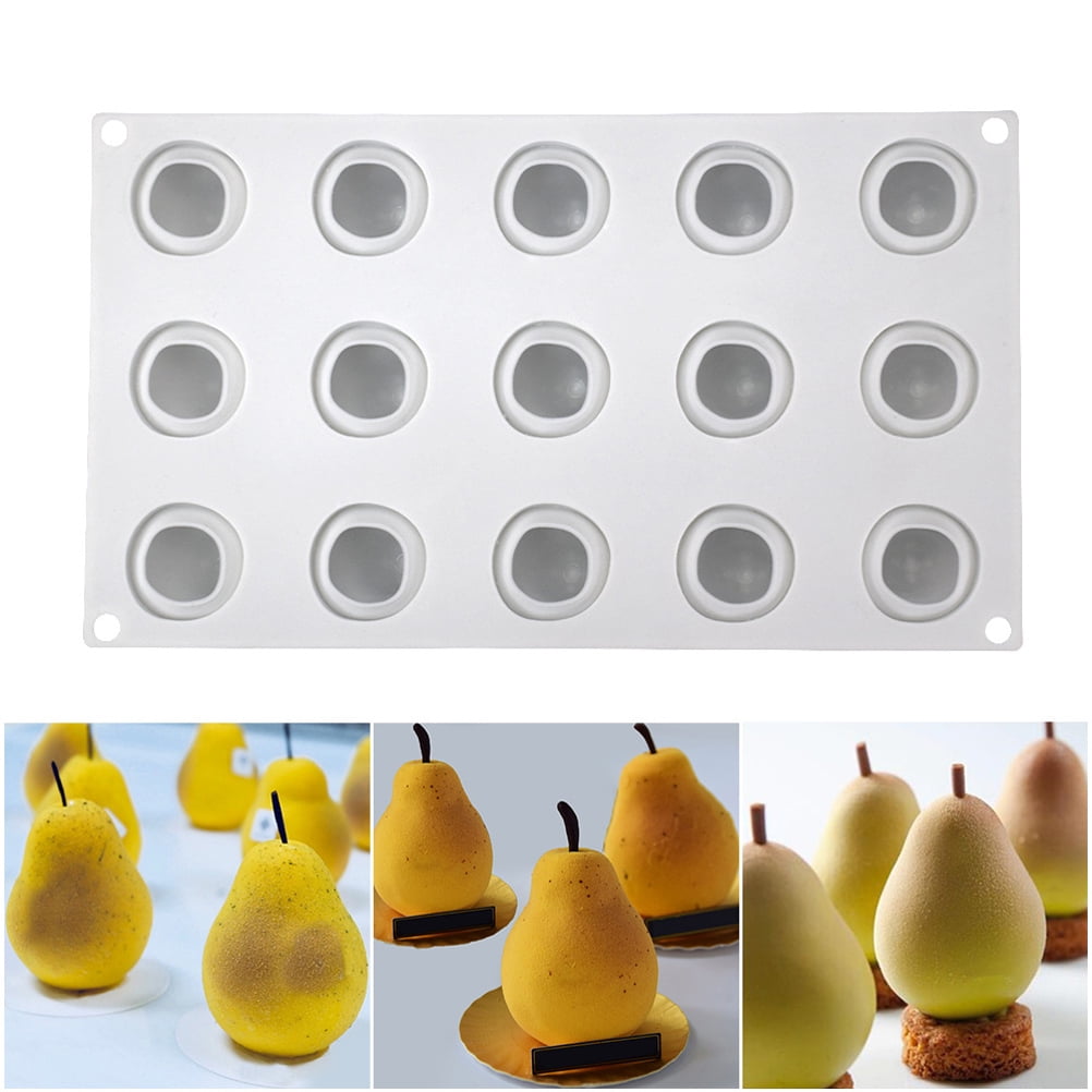Molde de silicona con forma de pera Jadeshay 15 cavidades compacto ...