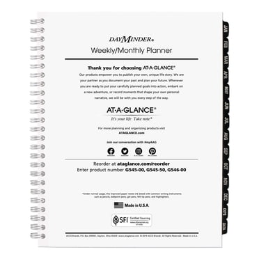 At A Glance 7 x 8.75 in. Weekly Appointment Planner Refill - Black ...