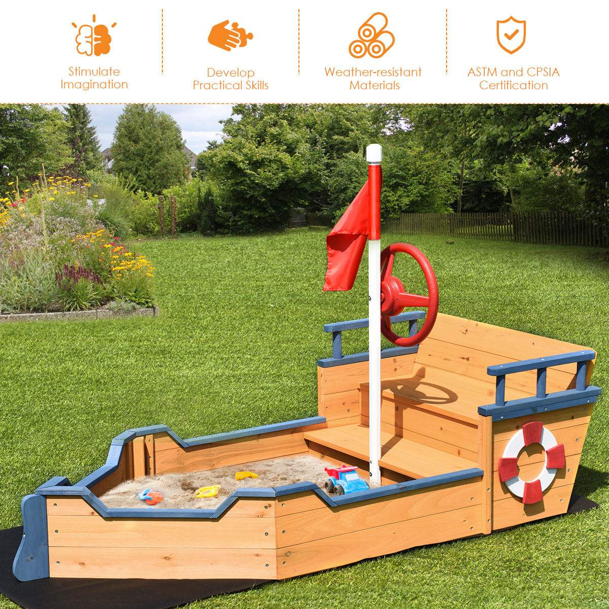 Toys Pretend Play Deluxe Pirate Sandbox Toys & Games etna.com.pe