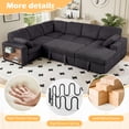 BSHTI L-Shaped Convertible Sleeper Sofa Bed with Storage Chaise, Pull ...