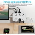 Flat Plug Power Strip Surge Protector with 12 AC Outlets 6 Ports 3 Side ...