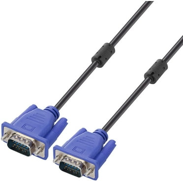 Orcaa Black Blue VGA 15 Pin Male to Male Computer Monitor Cable Wire ...