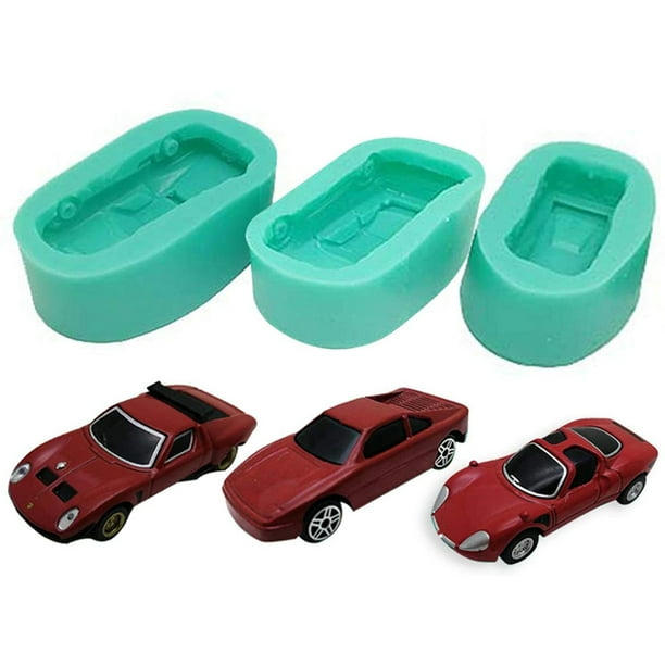 Silicone Mold Racing Car Shaped Fondant Mold for DIY Baking Cake Making ...