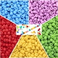 ERDOUY 300-Piece 4mm Glass Seed Beads Bulk Set, Mini Pony Spacer Beads ...