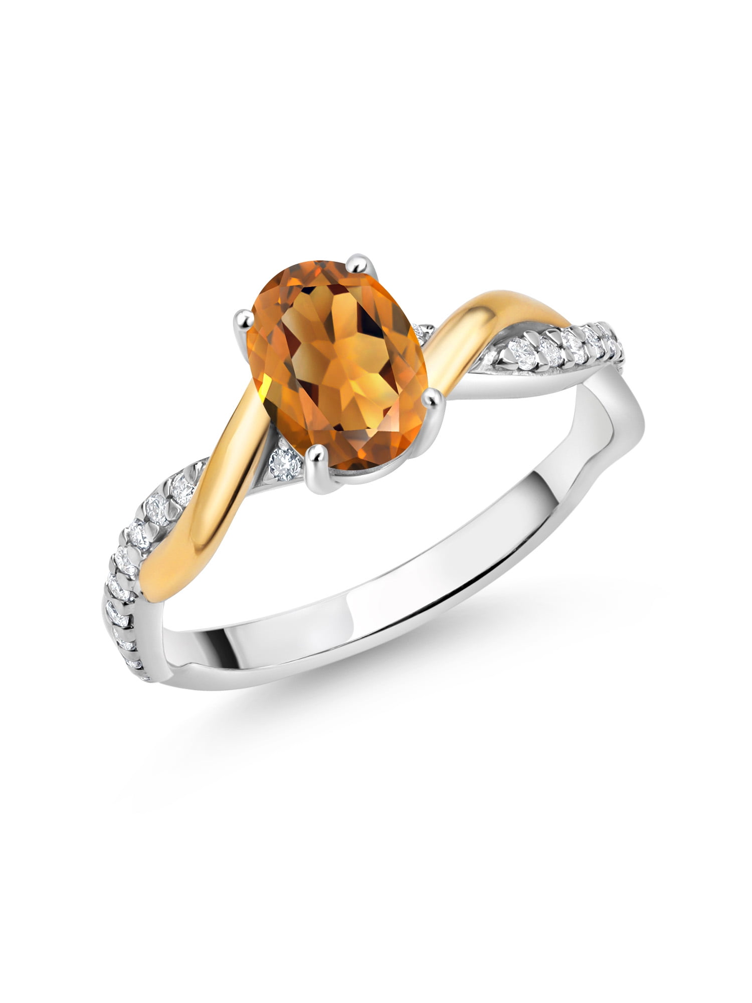 Gem Stone King 2 Tone 10K Yellow Gold and 925 Sterling Silver Orange ... Gem Stone King 2 Tone 10K Yellow Gold and 925 Sterling Silver Orange ...