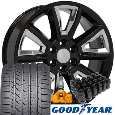 OE Wheels 20 inch Black 5652 Rims & Goodyear Tires Set Fit Specific GM ...