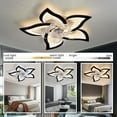 JLPAN Ceiling Fan with Lights Remote Control, Modern Dimmable Flower ...