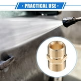 Unique Bargains Pressure Washer Connector Fitting 15mm M22x1.5 Male Adapter Brass Screw Hose ...