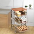 4-Tier Slim Rolling Storage Cart with Removable Baskets and Wheels ...