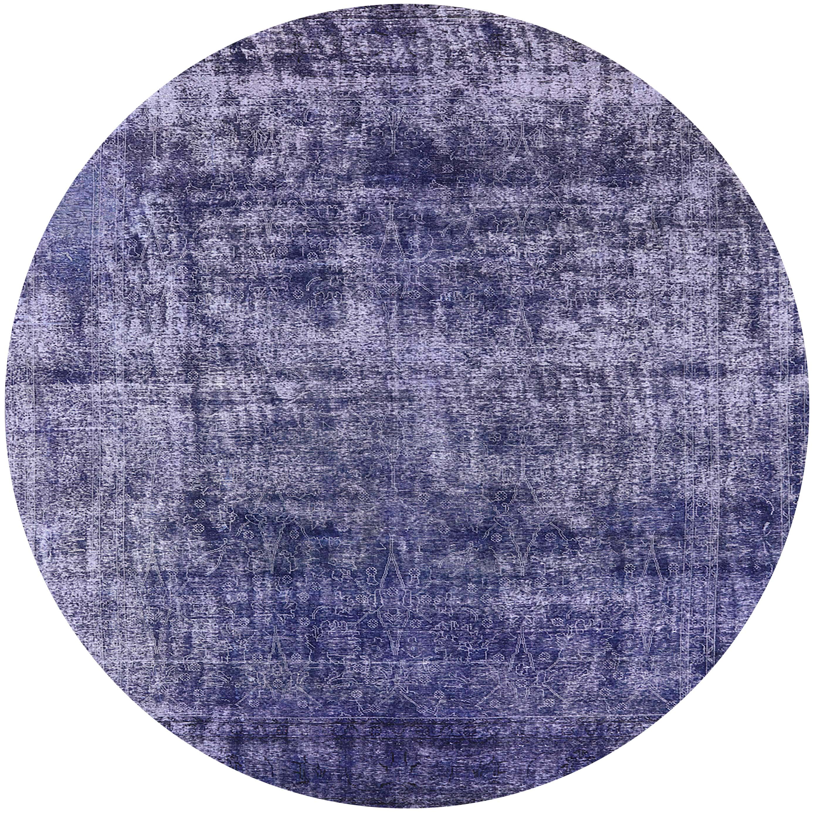 Ahgly Company Indoor Round Mid-Century Modern Purple Oriental Area Rugs ...