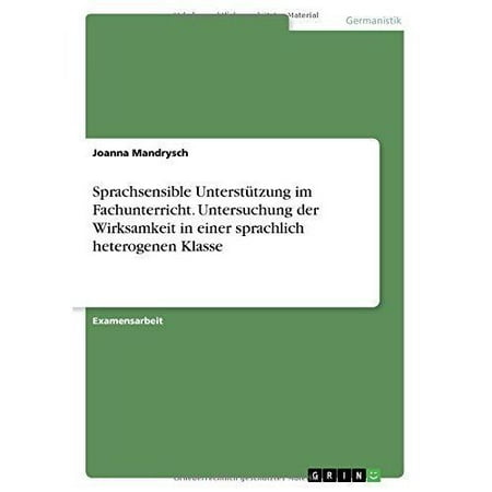 Sprachsensible Unterstutzung Im Fachunterricht. Untersuchung Der ...