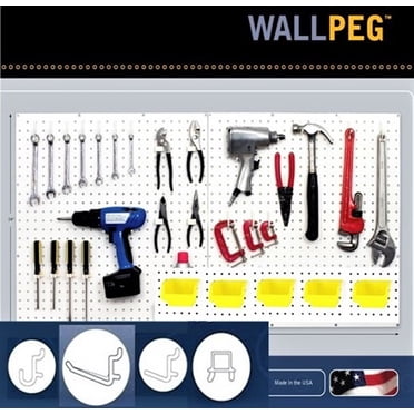 WallPeg 43 Pc Pegboard Kit.. peg hooks and part bins - Walmart.com