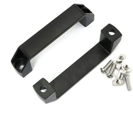 2-Pack Black Aluminium Alloy Handle Rectangular Industrial Pull Handle ...
