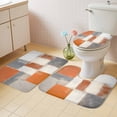 Abstract Bathroom Rugs Set Yellow Gray Block Composition Graffiti Art ...